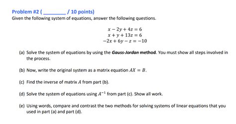 Solved Problem Given The Following System Of Equations Chegg
