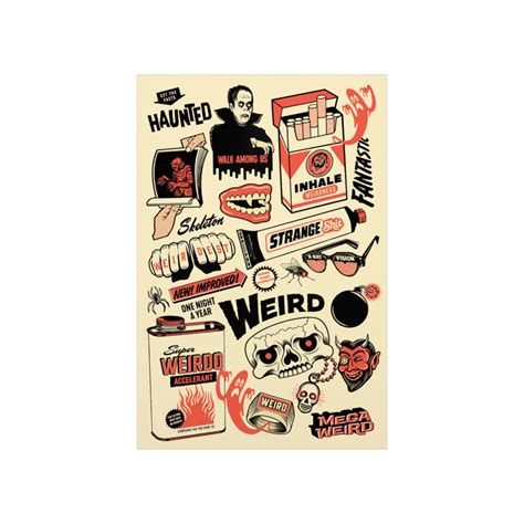Mega Weird© Club Collage Poster Atomic Nerd