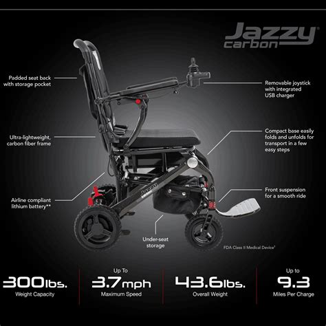 Pride Jazzy Carbon Pride Folding Power Wheelchairs