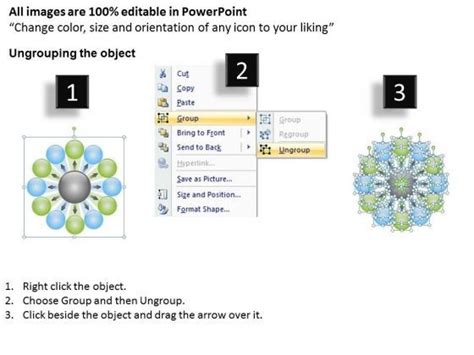 Continuous Diverging Arrows Business Process Diagram Cycle Powerpoint Templates