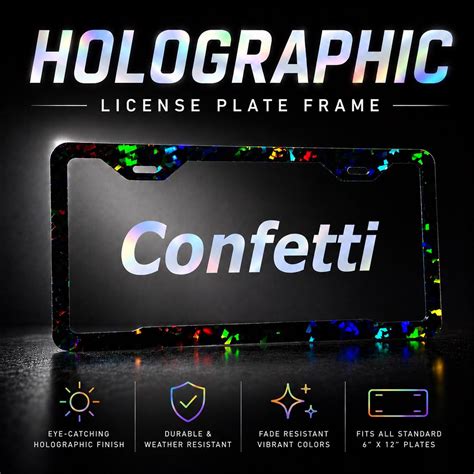 Holographic 3d Printed License Plate Frame Carbon Fiber Effect
