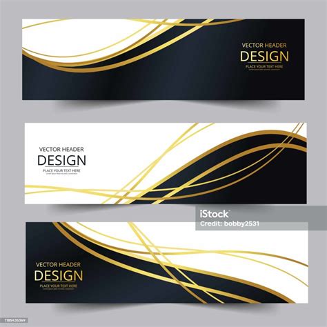 추상 벡터 배너 디자인의 집합입니다 웹 배너 템플릿의 컬렉션입니다 검은색에 대한 스톡 벡터 아트 및 기타 이미지 검은색 벡터 컴퓨터 그래픽 Istock