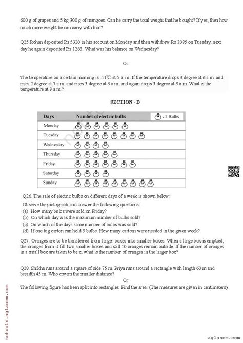 Class 6 Maths Question Paper 2024 Pdf Download 6th Annual Exam Maths Question Paper Aglasem