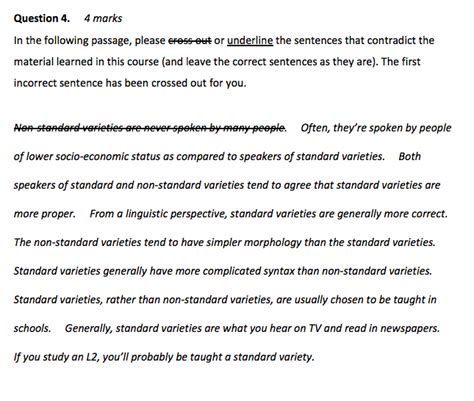 Question 4 4 Marks In The Following Passage Please