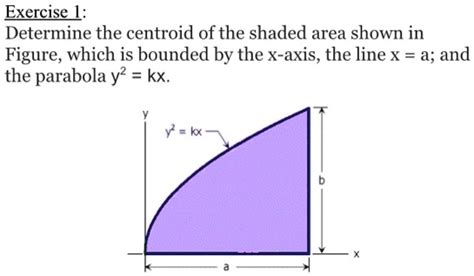 Solved Exercise 1 Determine The Centroid Of The Shaded Area Shown In Figure Which Is Bounded