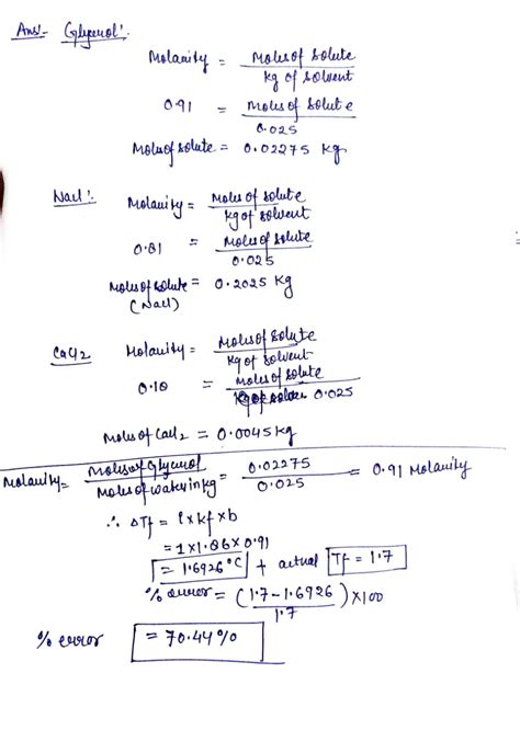 [solved] Calculate The Percent Error For Your Experimental Values For