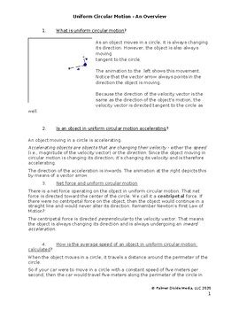 Physics Uniform Circular Motion Overview By Colorado Science Guru
