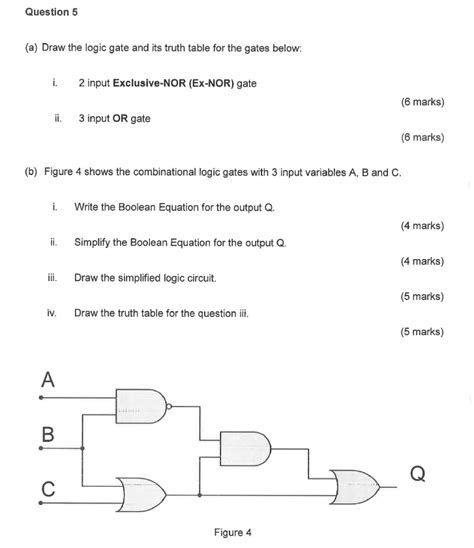 Solved Question 5 A Draw The Logic Gate And Its Truth