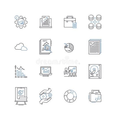 Strategy Business Line Icons Collection Planning Analysis Implementation Tactics Management