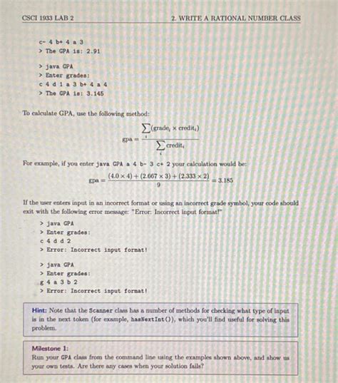 Solved CSCI 1933 LAB 2 1 WHAT S MY GPA Calculating GPA Ok Chegg