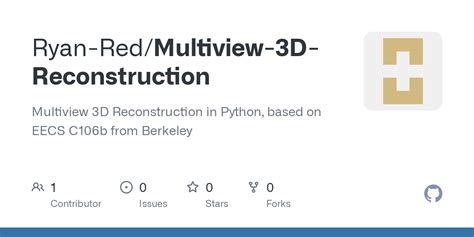Github Ryan Redmultiview 3d Reconstruction Multiview 3d Reconstruction In Python Based On