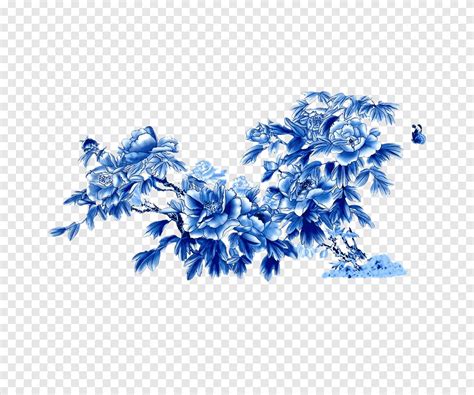 파란색과 흰색 도자기 징 더전 도자기 중국 모티브 푸른 바탕 화면 배경 무늬 Png Pngegg