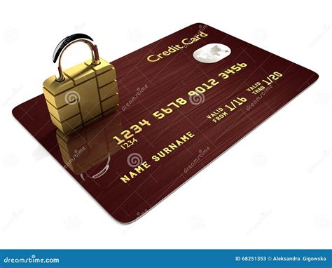 Credit Card With Sim Padlock Isolated Over White Stock Illustration