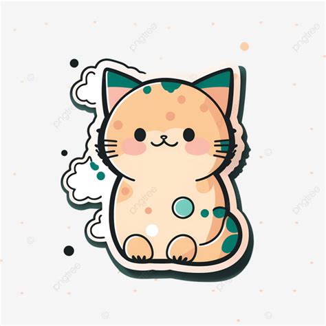 Cute Kitten Cartoon Cat Sticker Kitty Cute Kitten Cartoon Kitten