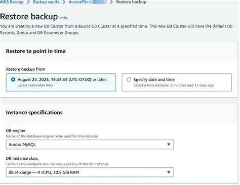 streamlining point in time recovery pitr for amazon aurora with aws