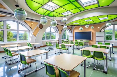 Innovative And Futuristic Classroom Design Featuring Advanced