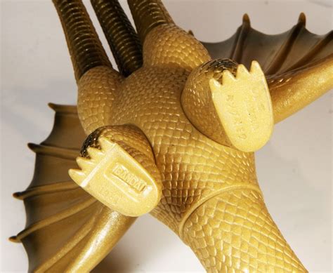 1984 Bandai Showa Gold King Ghidorah Sofubi Godzilla Vintage 9 Figure