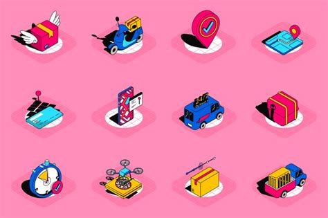 Content Management Isometric Concept Icon Set Vector Image