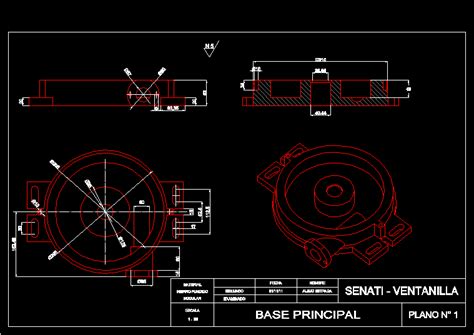 Planos De Pieza Mecanica En Dwg Autocad Herrería Detalles