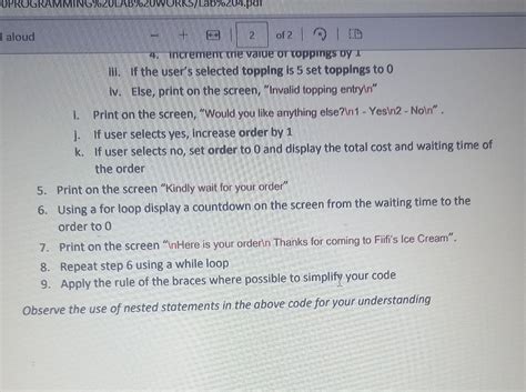 Solved 1 Declare Two Integers Order And Time And Initialize