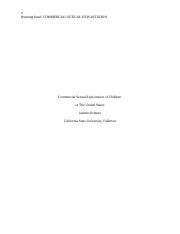 CSEC Research Paper Docx Running Head COMMERCIAL SEXUAL EXPLOITATION Commercial Sexual