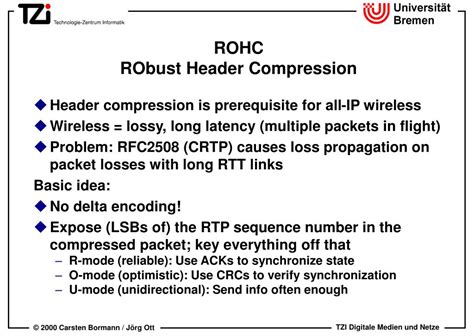 Ppt Rohc Robust Header Compression 49 Ietf December 2000 San Diego Powerpoint Presentation
