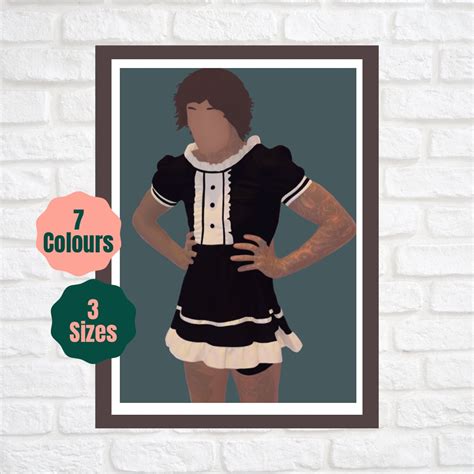 Oli Sykes Maid Illustraion Bring Me The Horizon Inspired Print Metal Emo Music Poster A2