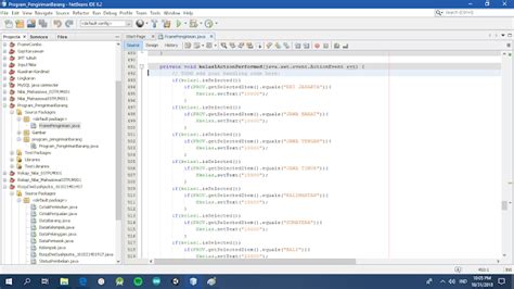 Membuat Transaksi Pengiriman Barang Melalui Program Netbeans