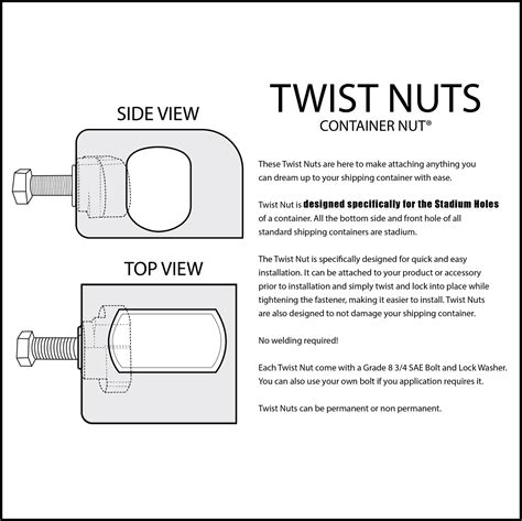 4 Pack Twist Nuts Shipping Container Mounts Container Nut