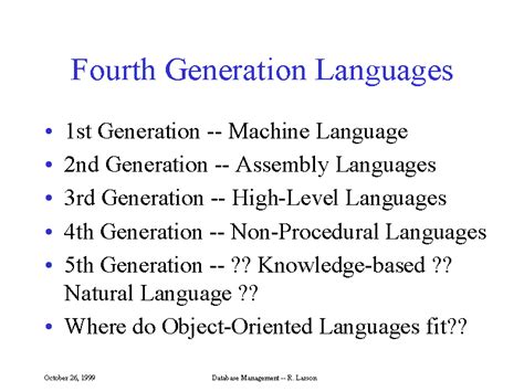 Fourth Generation Languages Examples
