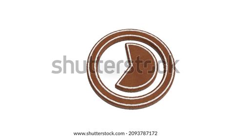 3d Rendering Gingerbread Cookie Shape Symbol Stock Illustration