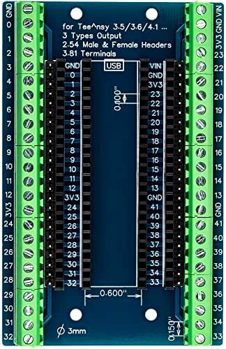 For Teensy 3 5 3 6 4 1 Module Breakout Board 48 Pin 3 81mm 0 15 Screw Terminal