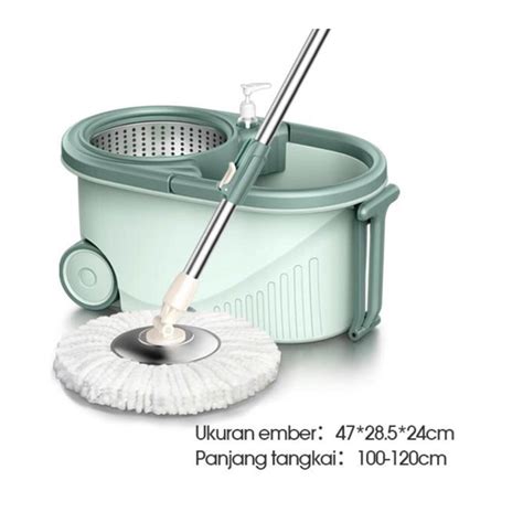 Alat Pel Lantai Bonbox Bct704 Green 8l Spin Mop Alat Pel Lantai Kain