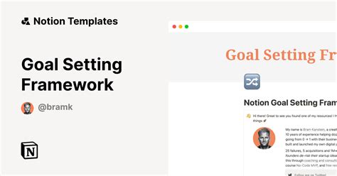 Goal Setting Framework Template Notion Marketplace