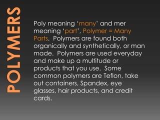 Polysciences Monomers Polymers PPTX Chemistry Science
