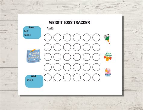 Weight Loss Challenge Template Pack Printable Includes Weight Loss