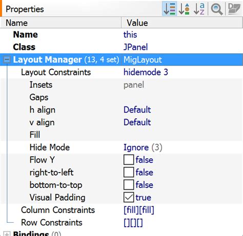 Layout Manager Properties Jformdesigner Java Swing Gui Designer