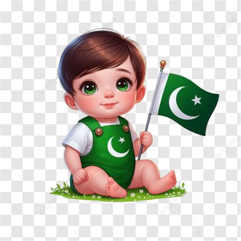 파키스탄 국기 독립 기념일 클립 아트 디자인을 들고 귀여운 아기 파키스탄 국기를 들고 있는 귀여운 아기 파키스탄 독립 기념일 클립 아트 디자인 파키스탄 국기를 들고 있는