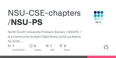 Github Nsu Cse Chaptersnsu Ps North South University Problem Solvers Nsups Is A