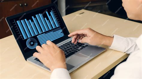 Premium Photo Business Visual Data Analyzing Technology By Creative Computer Software