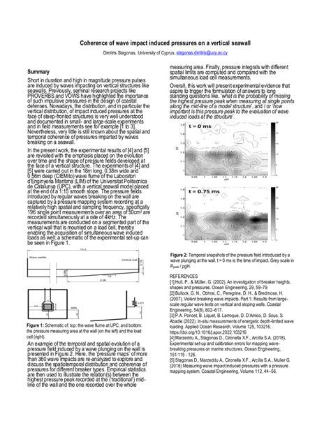Pdf Coherence Of Wave Impact Induced Pressures On A Vertical Seawall
