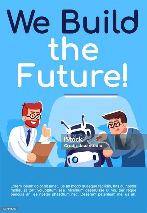 우리는 미래의 포스터 벡터 템플릿을 구축할 수 있습니다 로봇 공학 과정 브로셔 표지 소책자 페이지 컨셉 디자인과 평면 일러스트