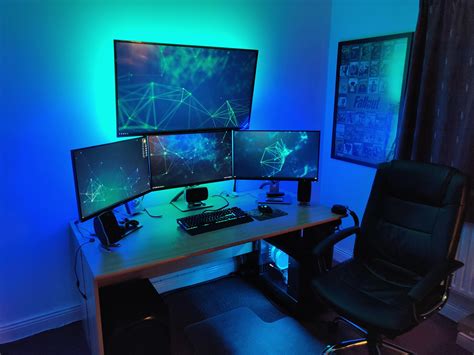 21 Blue Themed Gaming Setups Ideas Gaming Setup Setup Gaming Room Setup