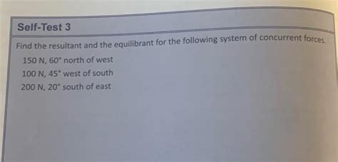Solved Find The Resultant And The Equilibrant For The