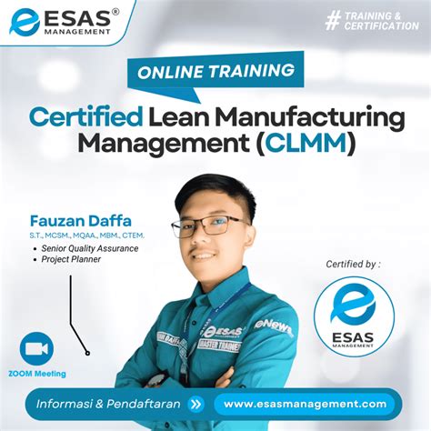 Lean Manufacturing Management Certified Lean Manufacturing Management Clmm Esas Management