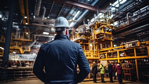 Premium Ai Image Engineer Overseeing Operations In Industrial Plant