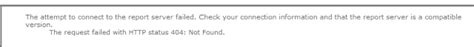 The Attempt To Connect To The Report Server Failed Check Your Connection Information And That