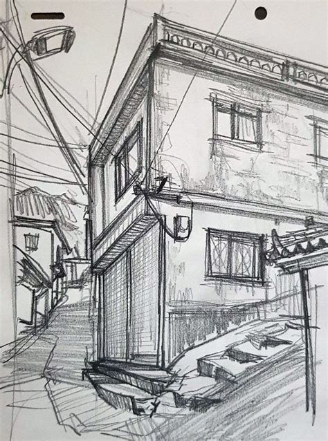 Building Art Gebäude Zeichnung Architektur Skizzenbuch Perspektive Kunst