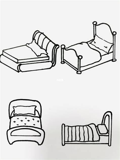 小床的简笔画 简笔画图片大全 普车都