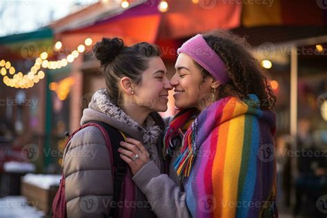 Ai Generated Lgbt Lesbian Couple Love Moments Happiness Lgbt